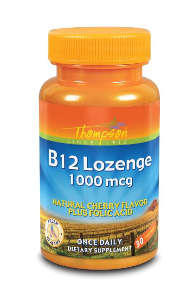 Nature's Discount - Thompson B-12 + Folic Acid 1000mcg 30 Lozenges ...